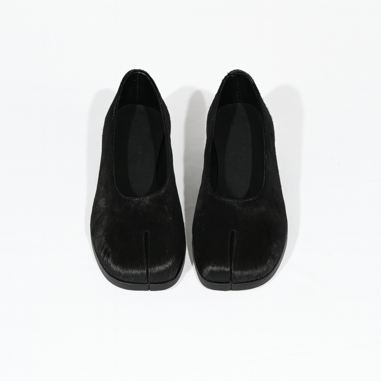 Black Hairon Tabi Mary Jane Flats | Split Toe Designer Shoes - broyal